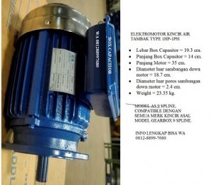 Dimensi Motor Kincir Wangjia 1HP-1Phase - KINCIRAIR.ID